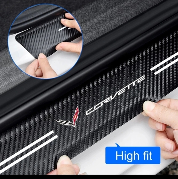 Other | New Corvette Carbon Fiber Door Sill Threshold Protector Liners ...